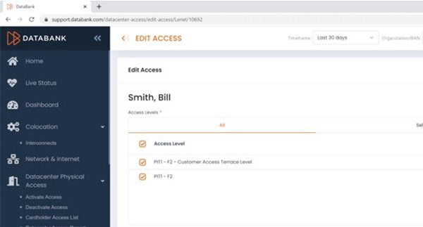 The DataBank Customer Portal | Real Time Visibly and Control of Physical Access to Your ...